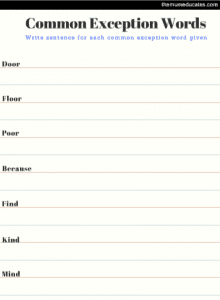 Year 2 Common Exception Words (Free worksheets) - The Mum Educates