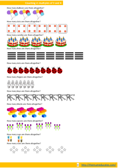 Learn to count in 3's and 4's in a fun way! - The Mum Educates