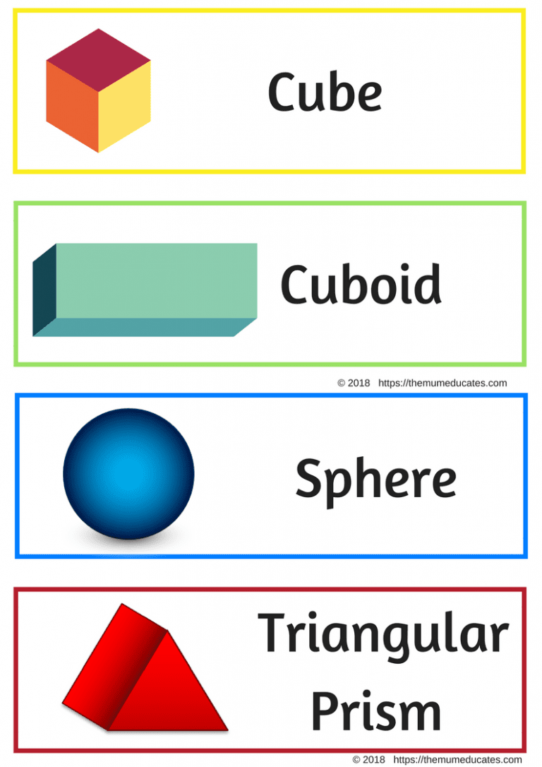 I know 3D shapes (Free Poster, Cards and worksheets) - The Mum Educates