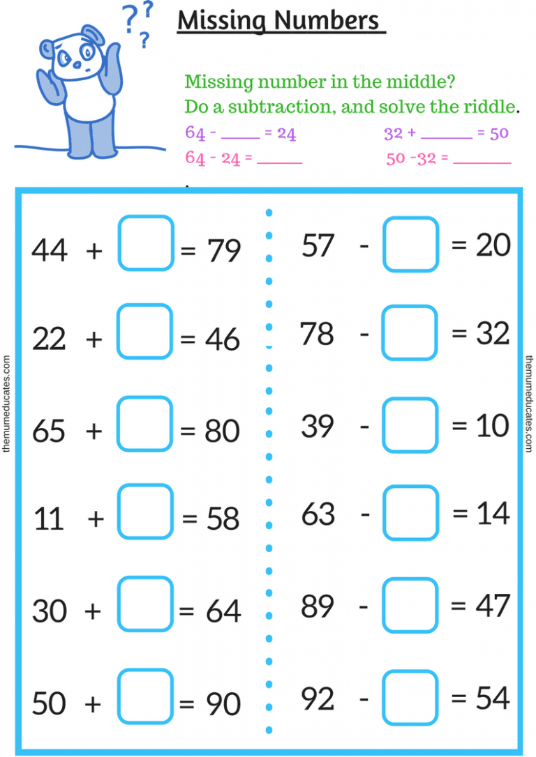 How to solve missing numbers problem in year 2? - The Mum Educates