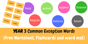 Year 3 Common Exception Words (Free worksheets) - The Mum Educates