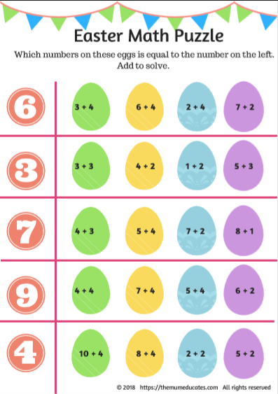 Fun Easter Math Puzzles for KS1 Children. - The Mum Educates
