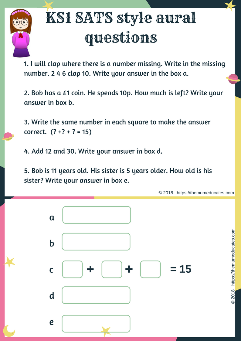 KS1 SATS style aural questions - The Mum Educates