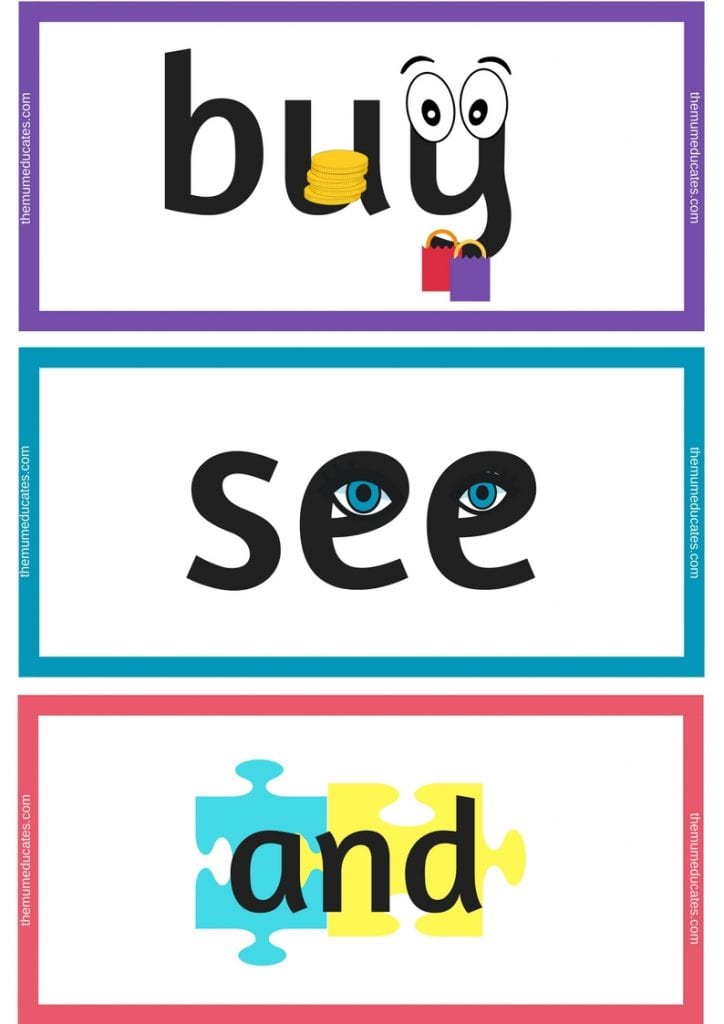 See Sight Words Flashcards (Free) - The Mum Educates