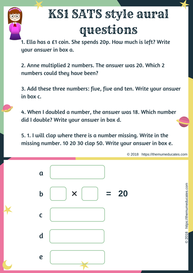 Ks1 Sats Style Aural Questions The Mum Educates