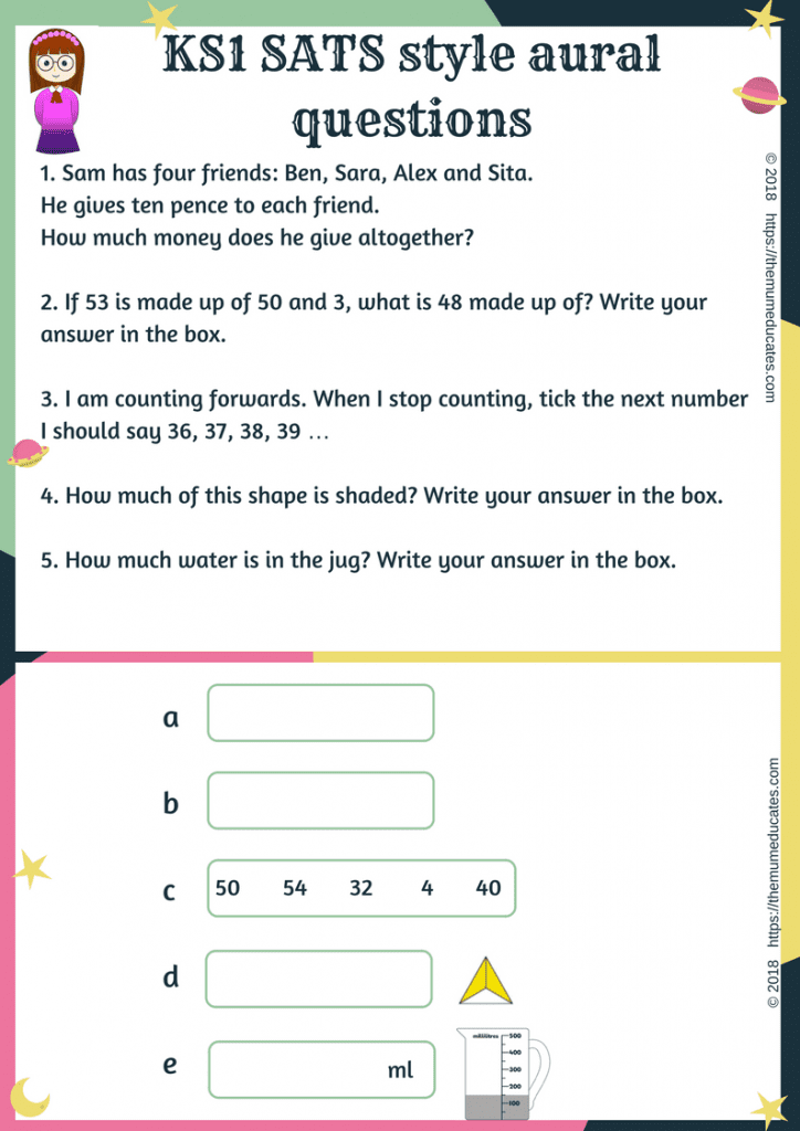 Ks1 Sats Style Aural Questions The Mum Educates