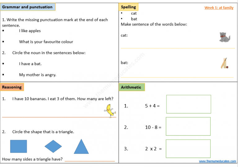 Year 1 Free Worksheets (age 5 - 6) - KS1 - The Mum Educates