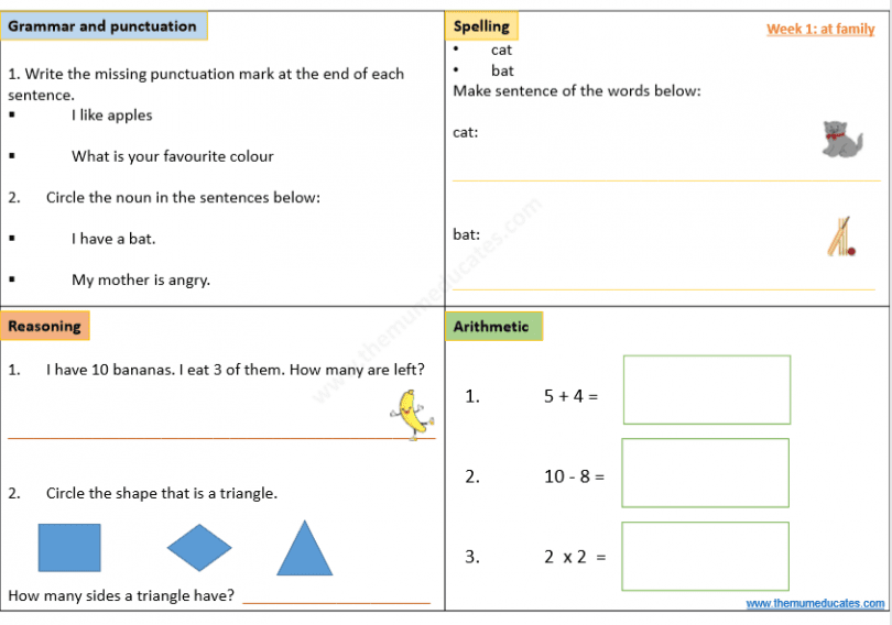 Year 1 Free Worksheets (age 5 - 6) - KS1 - The Mum Educates