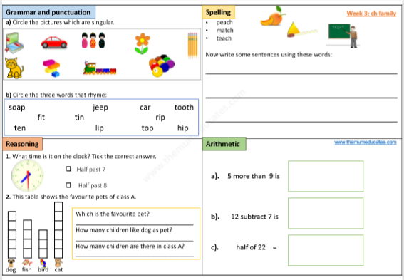Year 1 Free Worksheets (age 5 - 6) - KS1 - The Mum Educates
