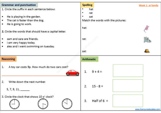Year 1 Free Worksheets (age 5 - 6) - KS1 - The Mum Educates