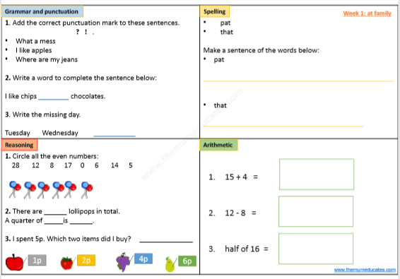 Year 1 Free Worksheets (age 5 - 6) - KS1 - The Mum Educates