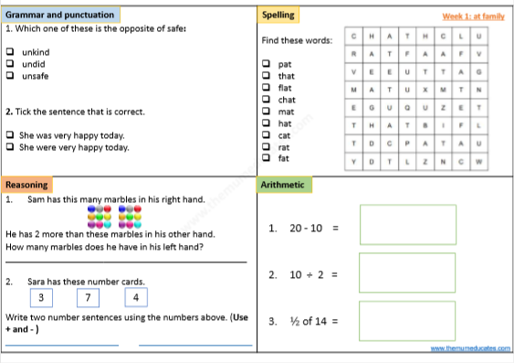 Year 1 Free Worksheets (age 5 - 6) - KS1 - The Mum Educates
