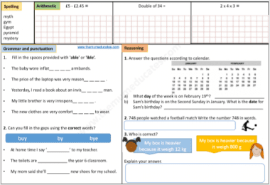 Year 3 FREE worksheets - The Mum Educates