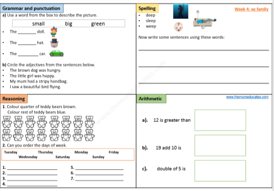 Year 1 Free Worksheets (age 5 - 6) - KS1 - The Mum Educates