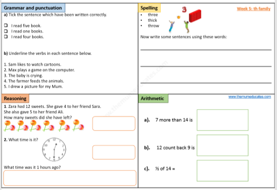 Year 1 Free Worksheets (age 5 - 6) - KS1 - The Mum Educates