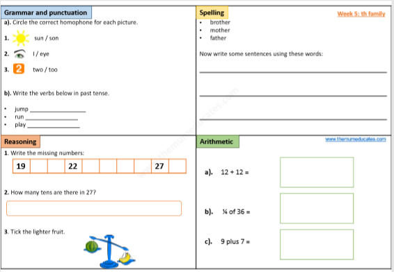 Year 1 Free Worksheets (age 5 - 6) - KS1 - The Mum Educates