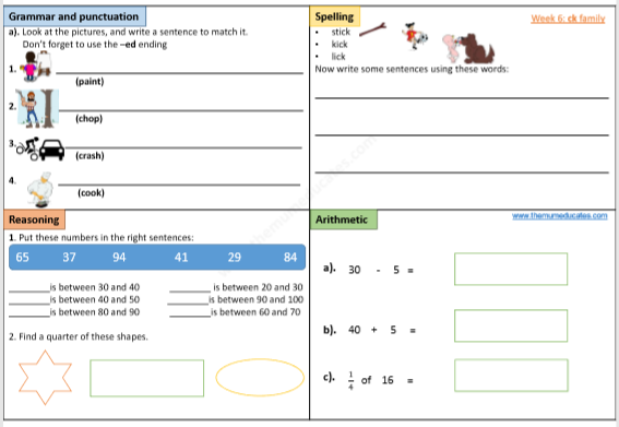 Year 1 Free Worksheets (age 5 - 6) - KS1 - The Mum Educates