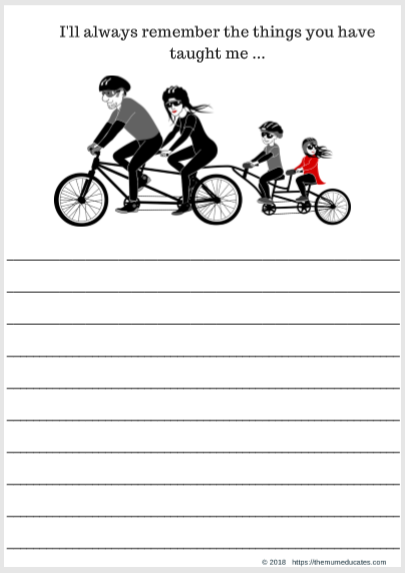 21 FREE Father's Day Writing Prompts - The Mum Educates