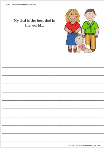 21 FREE Father's Day Writing Prompts - The Mum Educates