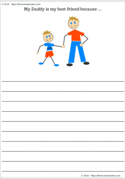 21 FREE Father's Day Writing Prompts - The Mum Educates