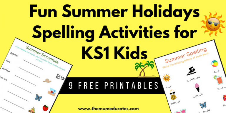 Fun Summer Holidays Spelling Activities for KS1 Kids