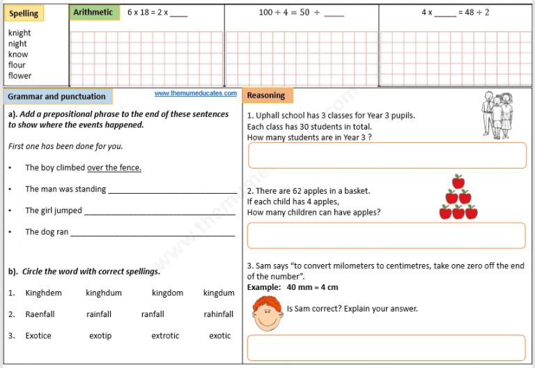 Year 3 FREE worksheets - The Mum Educates