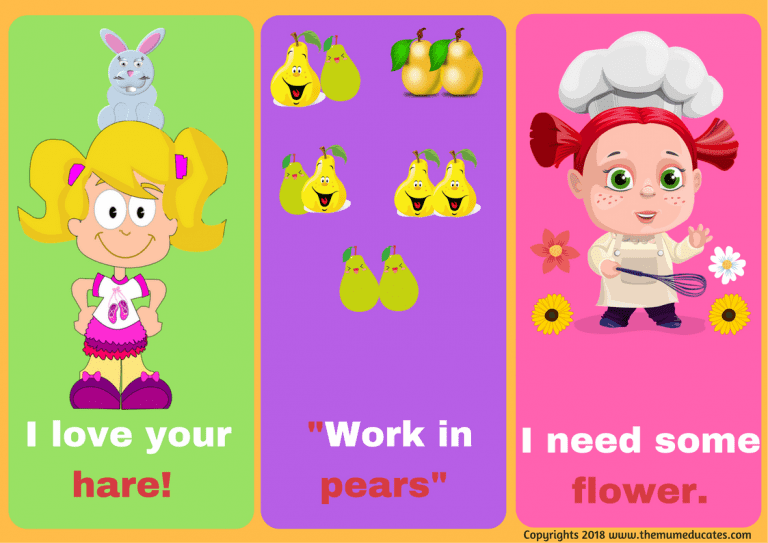 Year 3/4 Homophones Flashcards, Wordmat, Bookmarks & Worksheets