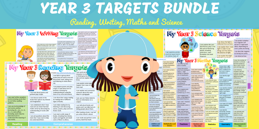Year 3 Targets Bundle - Reading, Writing, Maths, Science