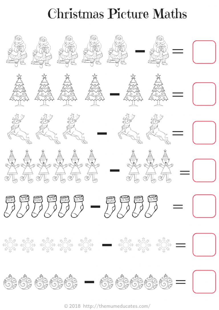 Year 1 Christmas themed Maths Worksheets - The Mum Educates