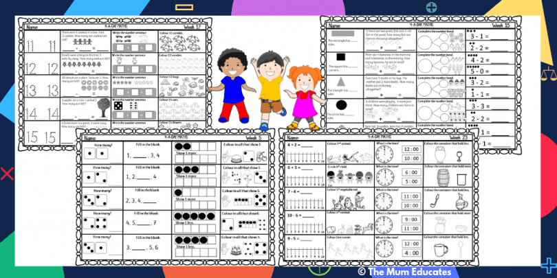 4-A-Day Maths Reception Book - Early Years - The Mum Educates