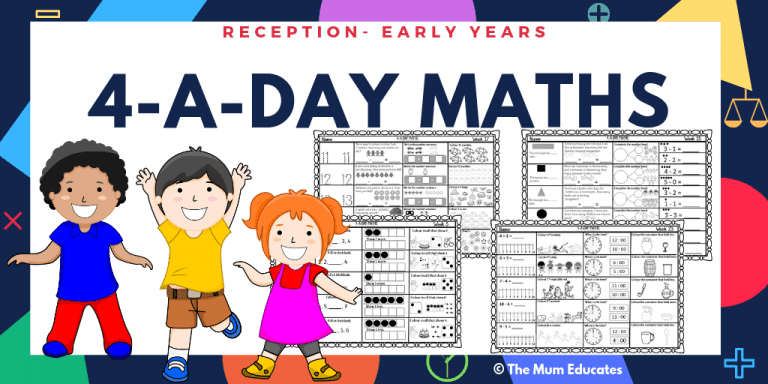 4-A-Day Maths Reception Book - Early Years - The Mum Educates