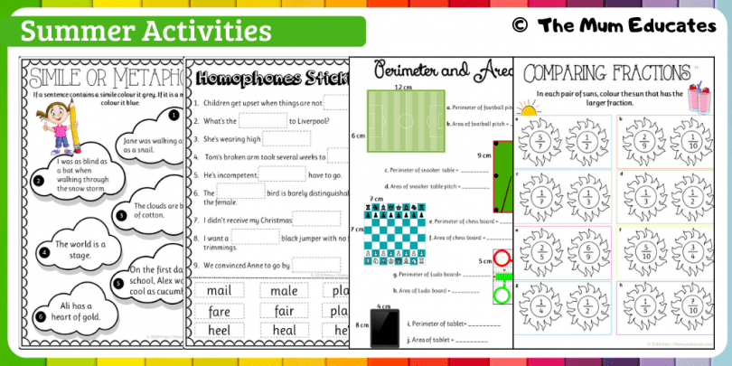 LKS2 Summer Revision Homework Book - Ages 7-9 - The Mum Educates