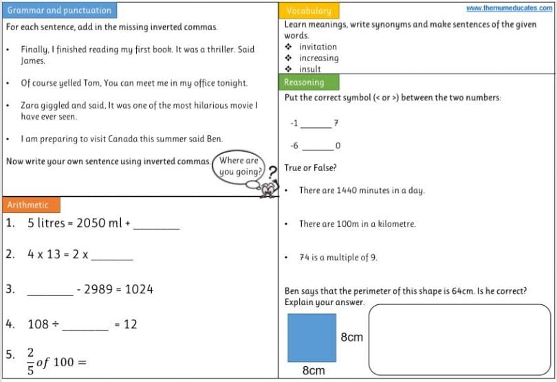 Free Year 4 Worksheets - The Mum Educates