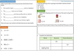 Free Year 4 Worksheets - The Mum Educates