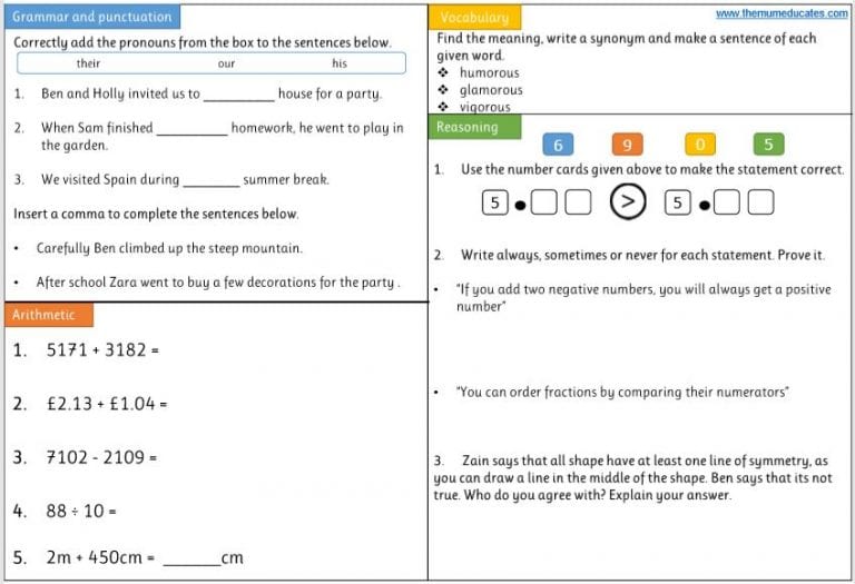 Free Year 4 Worksheets - The Mum Educates