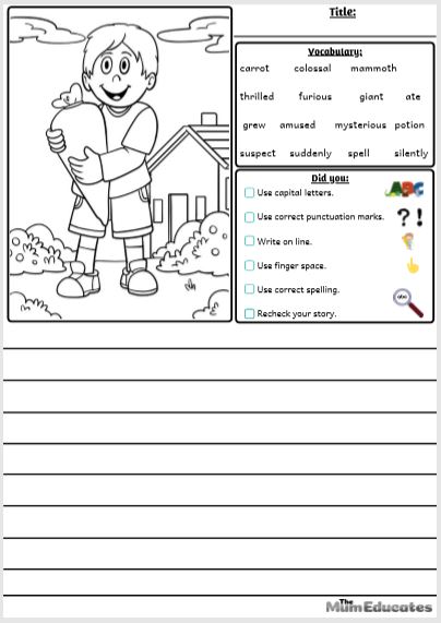 20 Free Picture Writing Prompts For Kids With Vocabulary The Mum Educates