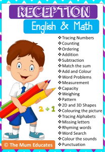 Reception Workbook - Math and English - Age 5-6 - The Mum Educates