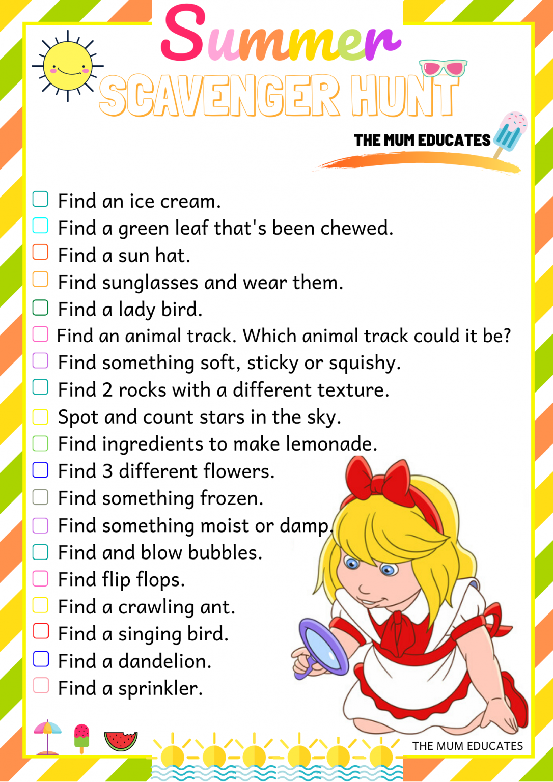 10 Free summer scavenger hunts for kids - The Mum Educates
