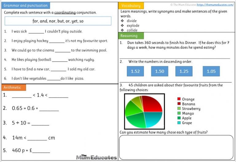 Free Year 4 Worksheets - The Mum Educates
