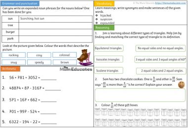 Free Year 4 Worksheets - The Mum Educates