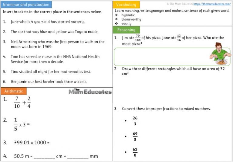 Free Year 5 worksheets - The Mum Educates