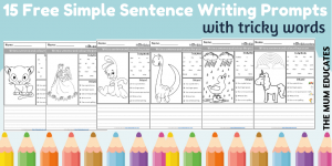 FREE Simple Sentence Writing Picture Prompts for kids - The Mum Educates