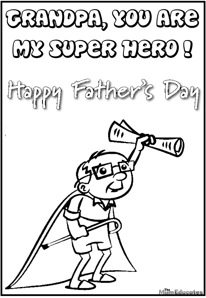 Father's Day Colouring Pages for kids - Free Printable - The Mum Educates