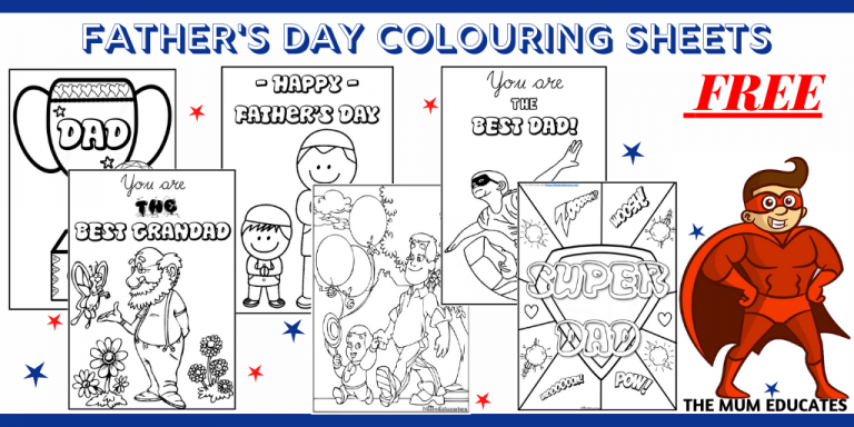 Father's Day Colouring Pages for kids - Free Printable - The Mum Educates