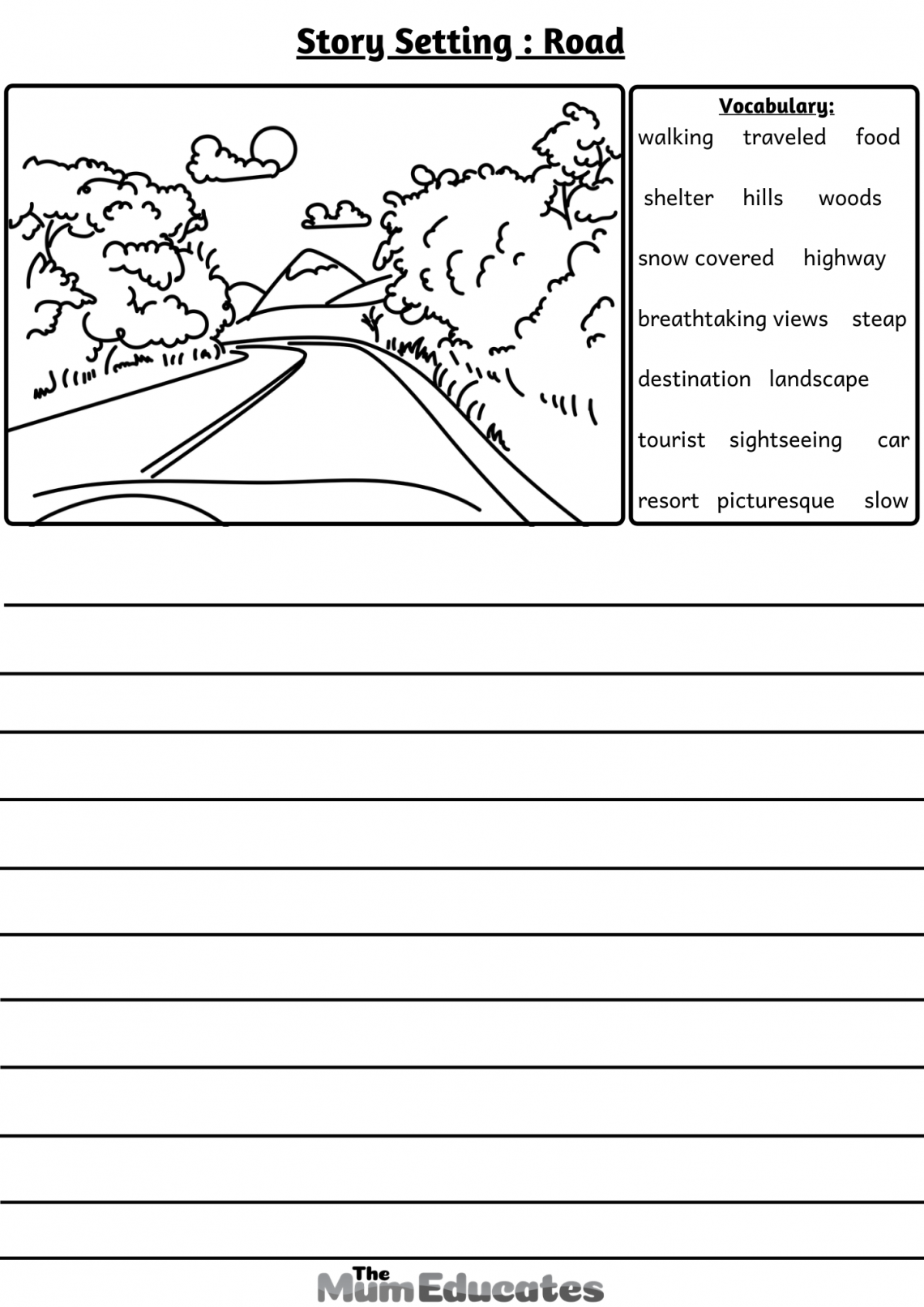 Free 15+ Story Settings Description Writing Frames - The Mum Educates