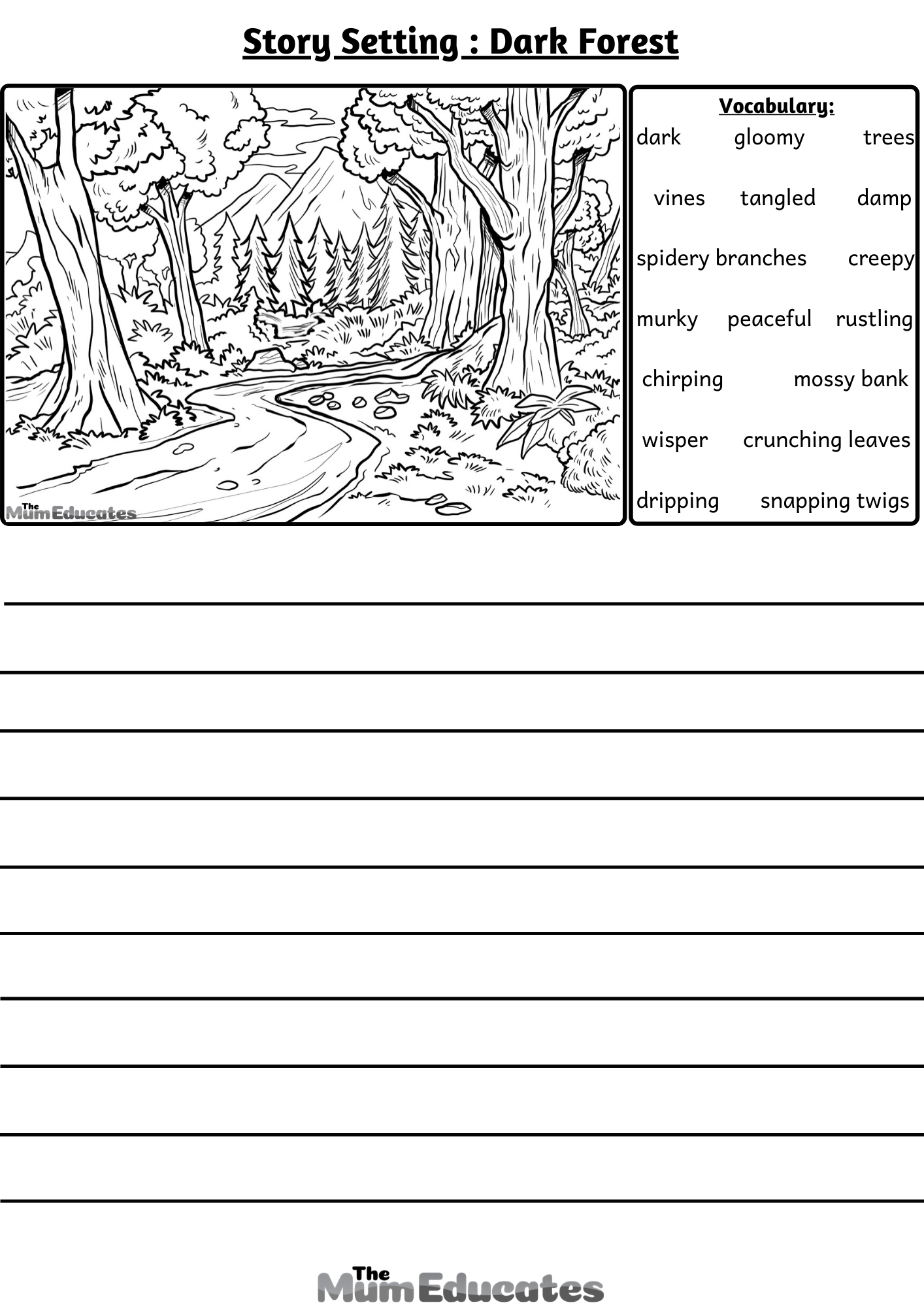 Free 15+ Story Settings Description Writing Frames - The Mum Educates