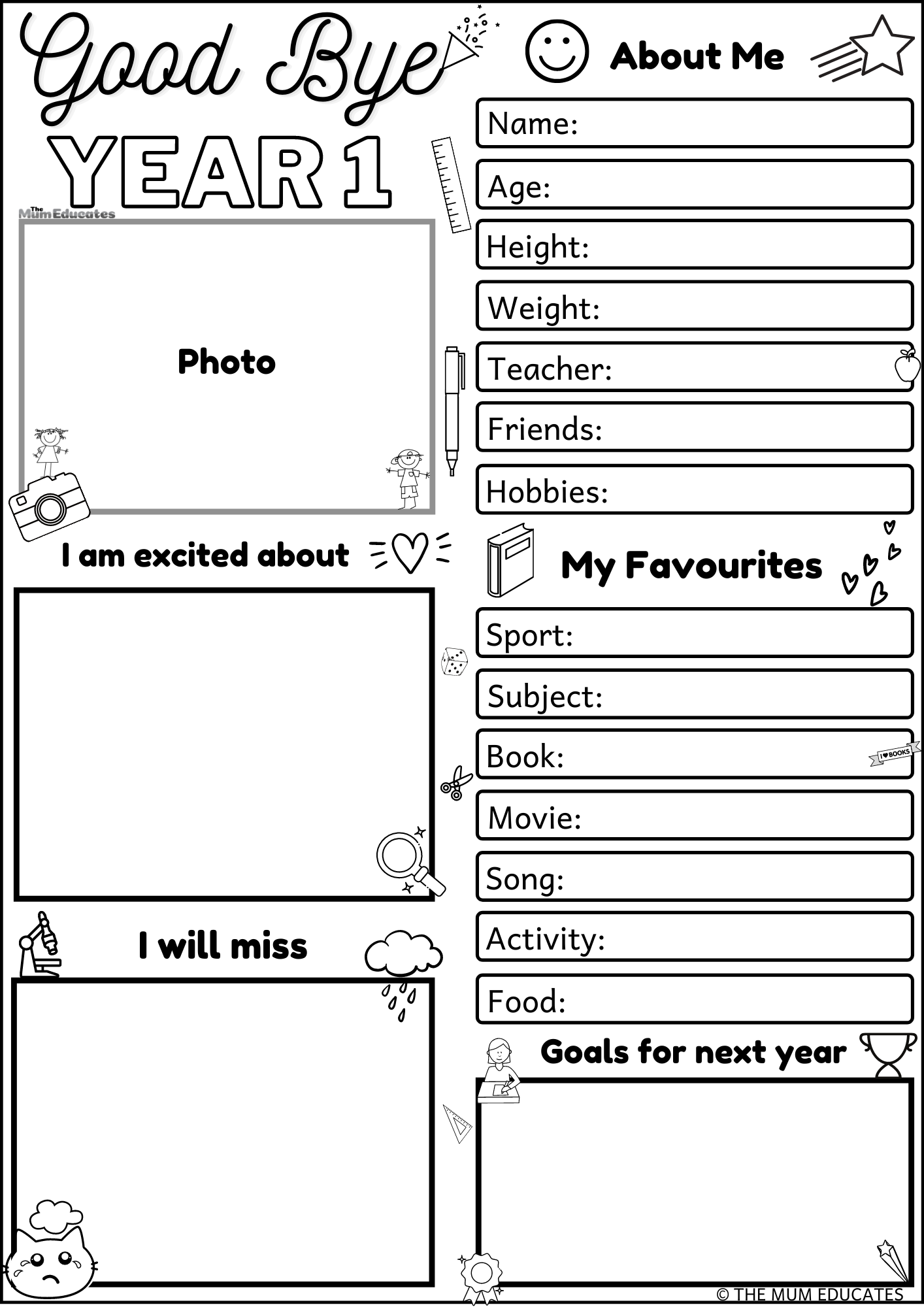 Free Printable Last Day of School Interview - The Mum Educates