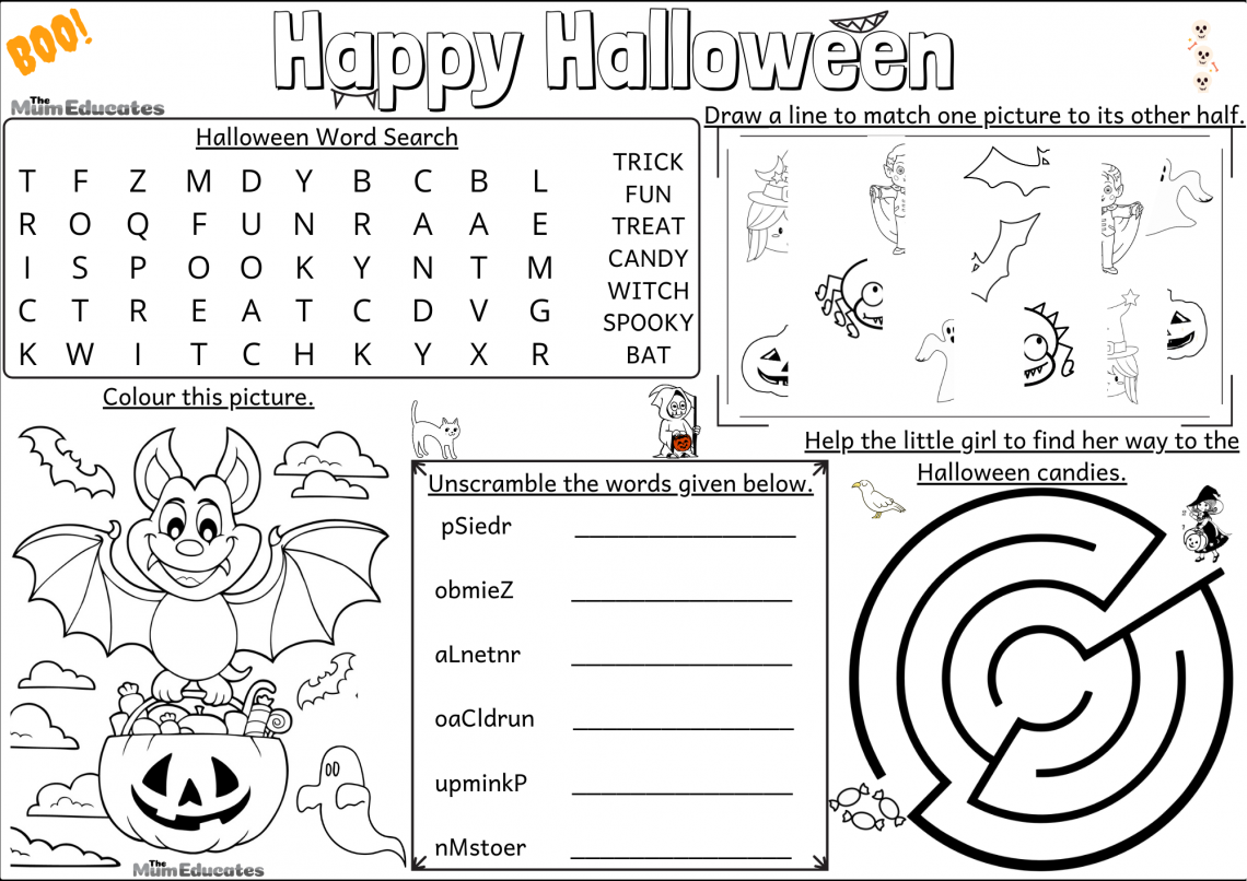 FREE - Halloween Activity Mat for Kids | Printable - The Mum Educates