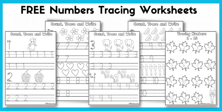 Free Numbers Tracing Worksheets | 1-10 - The Mum Educates