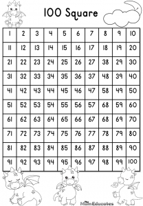Free Hundred Number Square Worksheets - The Mum Educates